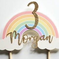 Rainbow Cake Topper - Etsy