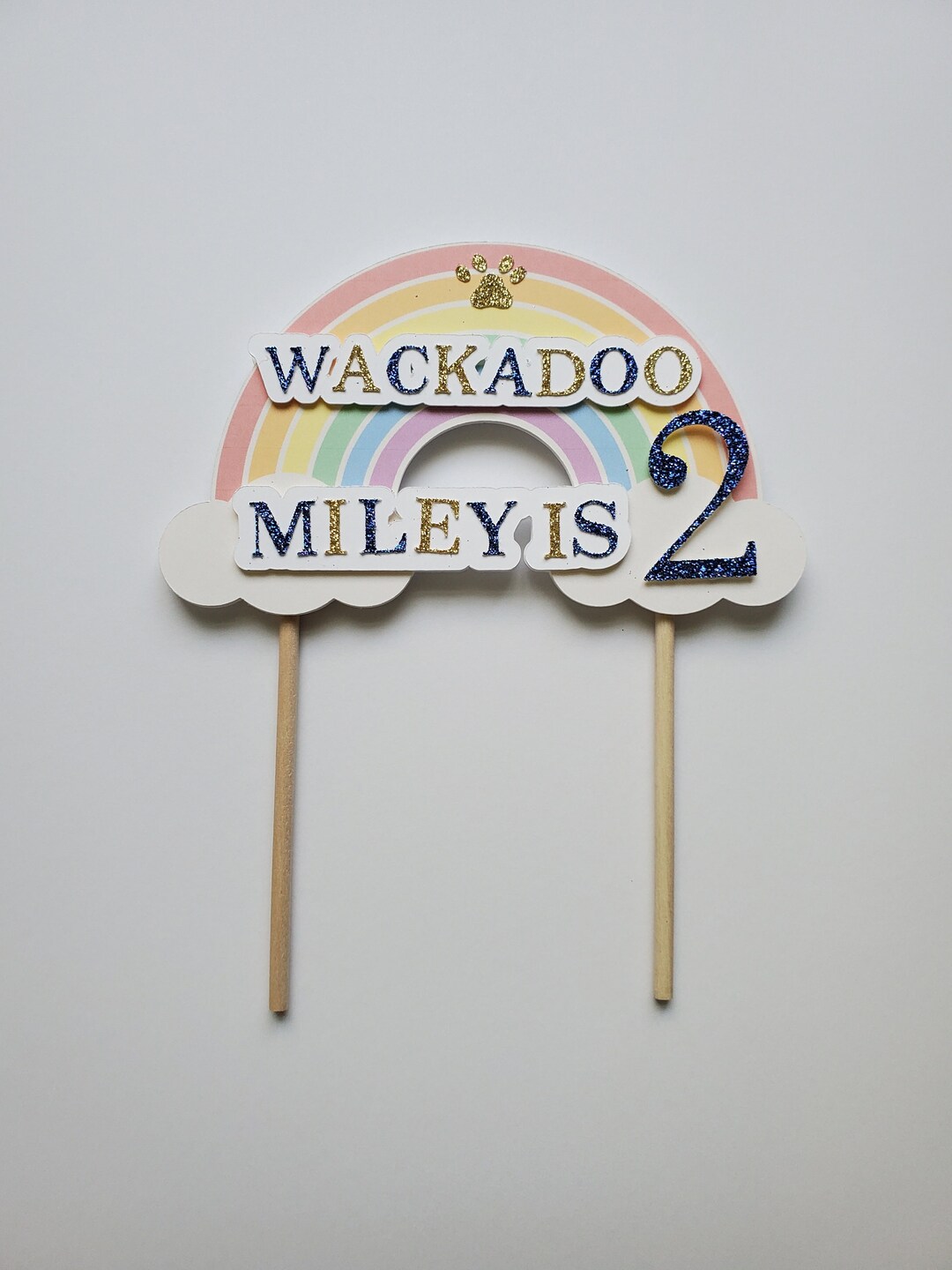 Wackadoo Rainbow Birthday 3D Cake Topper. Wackadoo Blue Dog Cake Topper ...