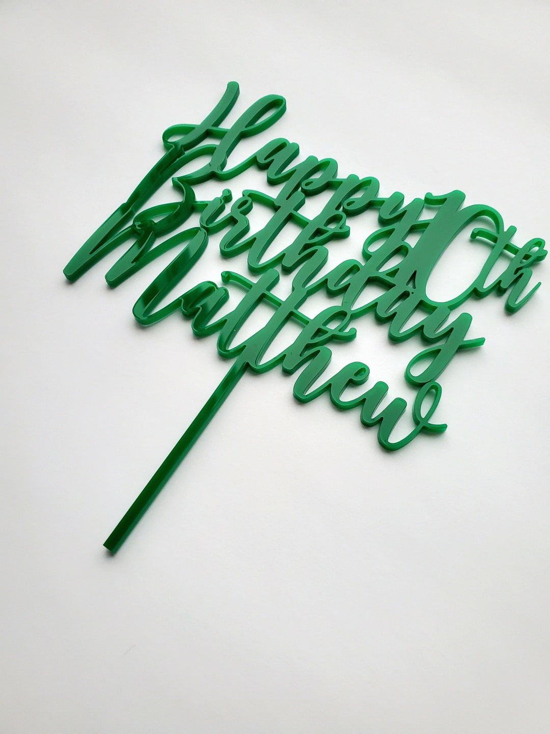 Acrylic Happy Birthday Cake Topper With Name and Age in Script Font. - Etsy