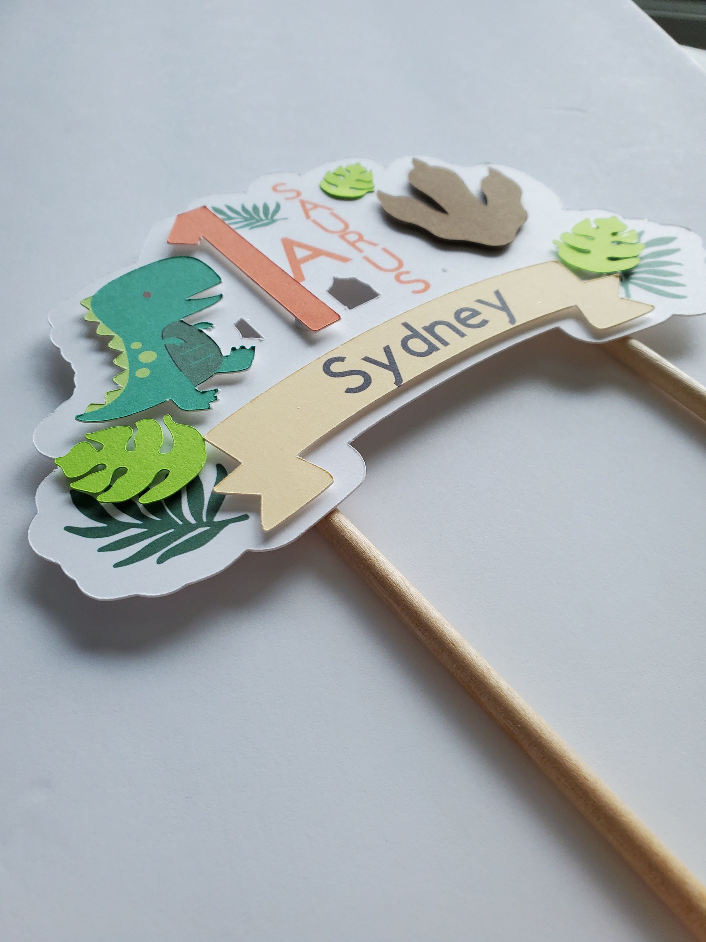 1 Asaurus Dinosaur Cake Topper. 1st Birthday Cake Topper. - Etsy