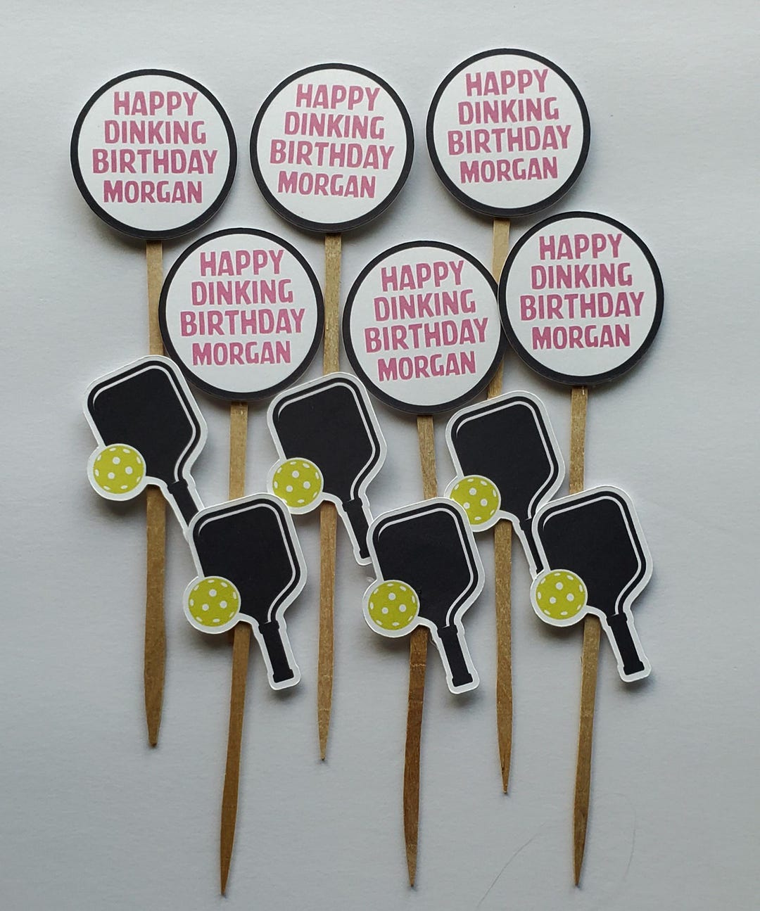 Pickleball Birthday Cupcake Topper. Happy Drinking Birthday Cupcake ...