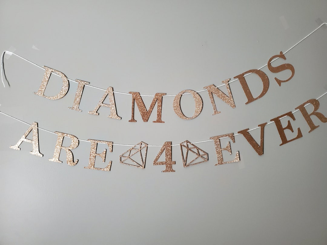 Diamonds Are 4 Ever Banner. Diamond Themed Birthday Banner. 4th ...