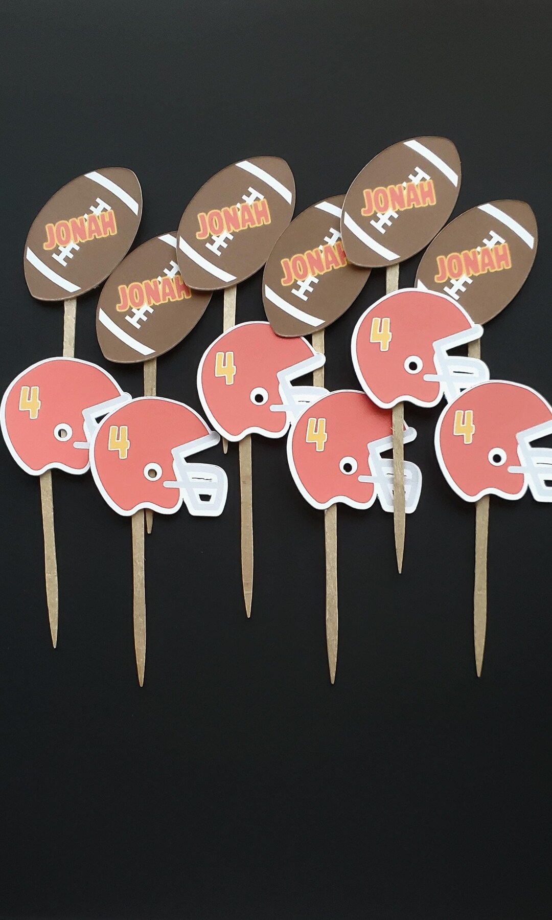 Football Themed Cupcake Topper. Custom Football Team and Color Cupcake ...