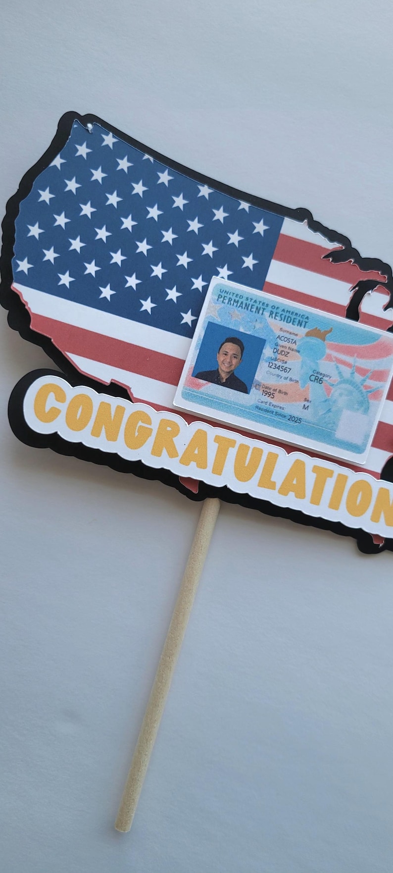 US Citizen Celebratory Cake Topper. Green Card Cake Topper. - Etsy