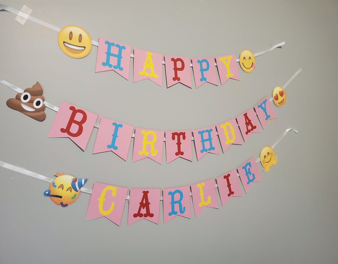 Emoji Birthday Banner. Fully Customizable Color Schemes. Emoji Birthday ...