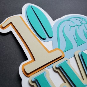 Surf and Wave Themed Birthday 3D Cake Topper With Name and Age - Etsy