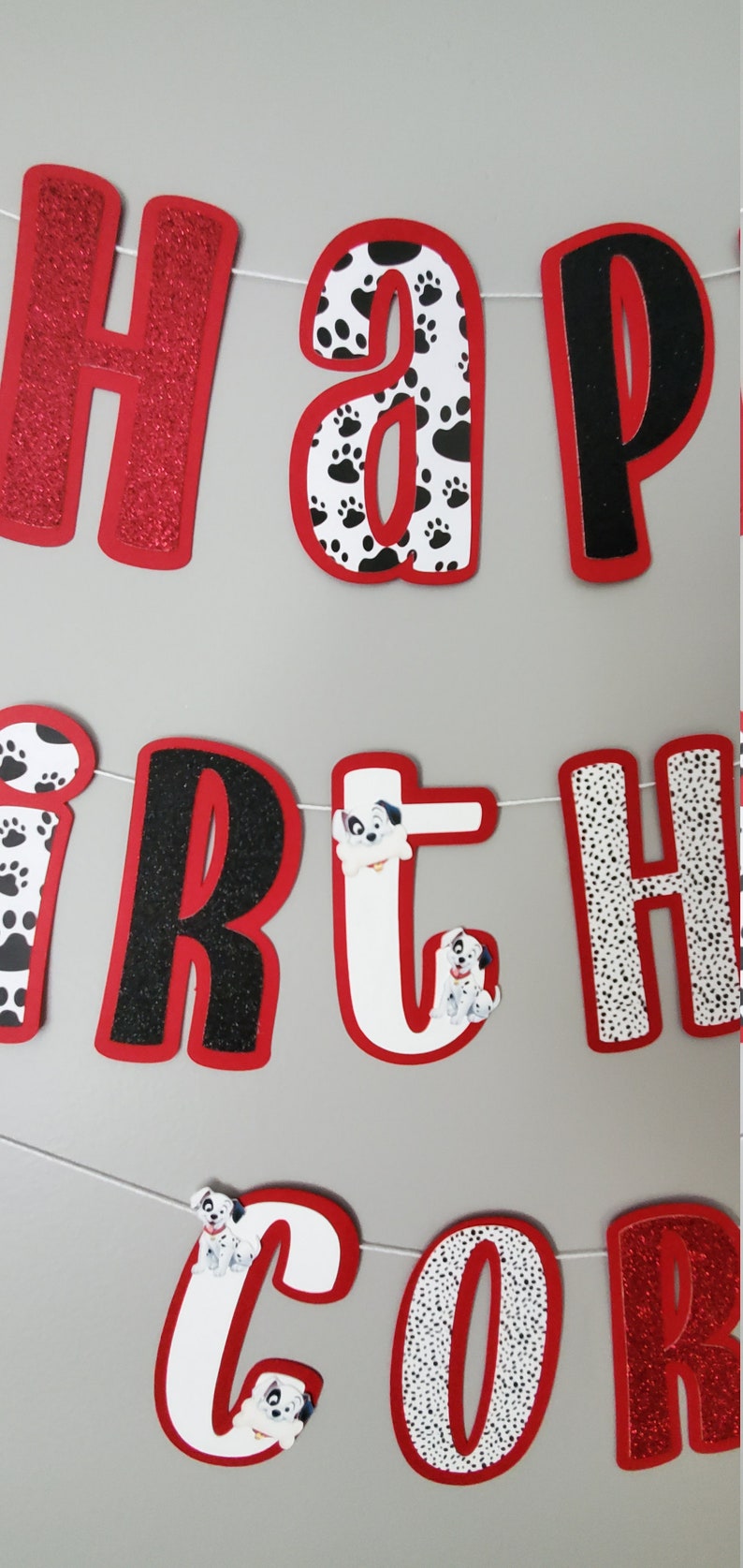 Dalmatian Themed Birthday Banner With Name - Etsy