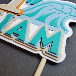 Surf and Wave Themed Birthday 3D Cake Topper With Name and Age - Etsy
