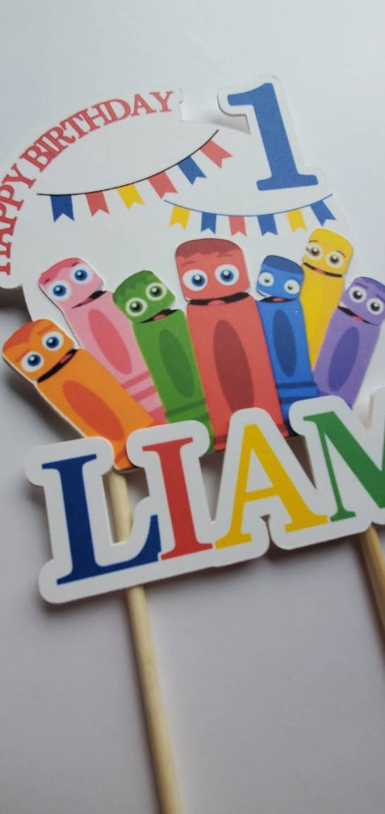 Color Crew Birthday Cake Topper With Name and Age - Etsy