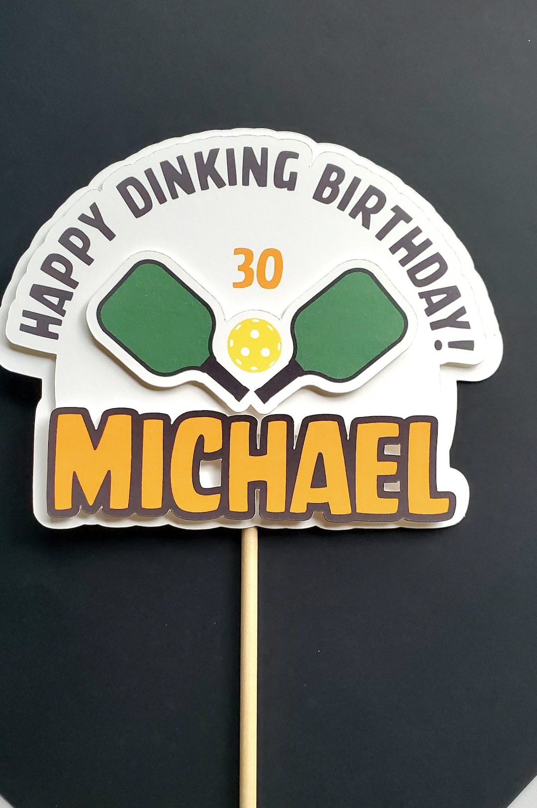 Pickleball 3D Fully Customizable Birthday Cake Topper. Happy Dinking ...