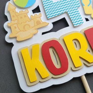 Beach Theme Birthday Cake Topper With Sand Castle, Beach Ball ...