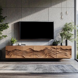 Custom Live Edge Tv Stand Rustic Floating Tv Cabinet Farmhouse Tv ...