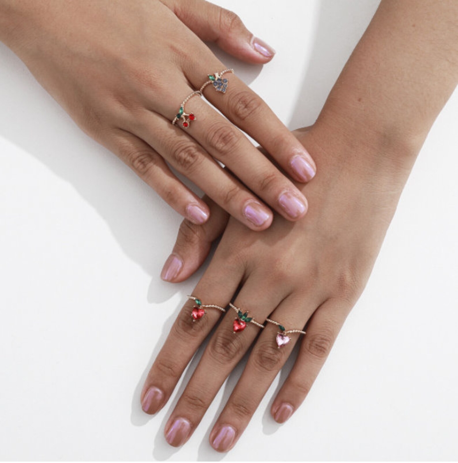 Stackable Fruit Rings Dainty Crystal Fruit Rings Gift for - Etsy