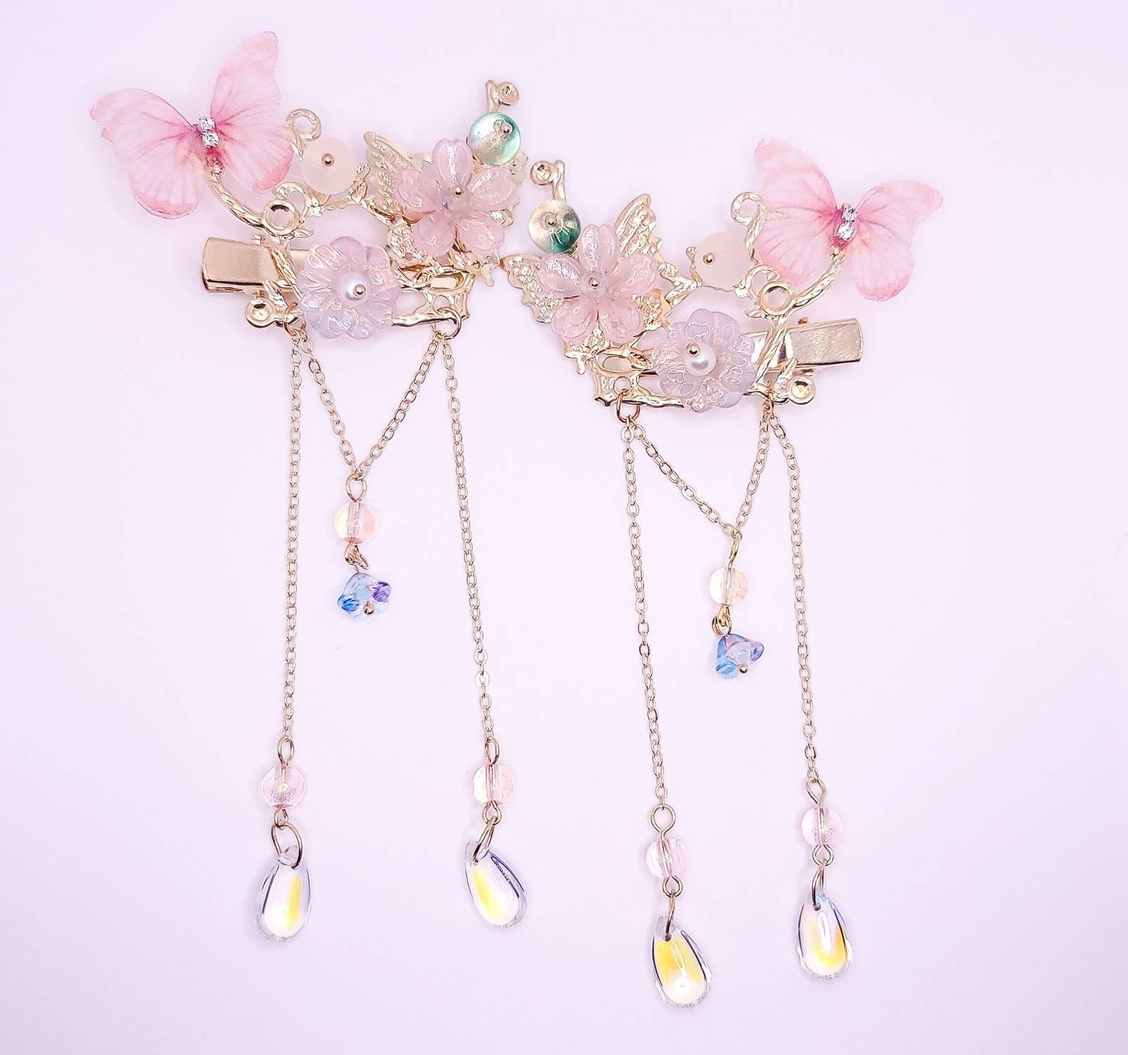 Chinese Hair Clips Butterfly Hair Clips Sakura Cherry - Etsy UK