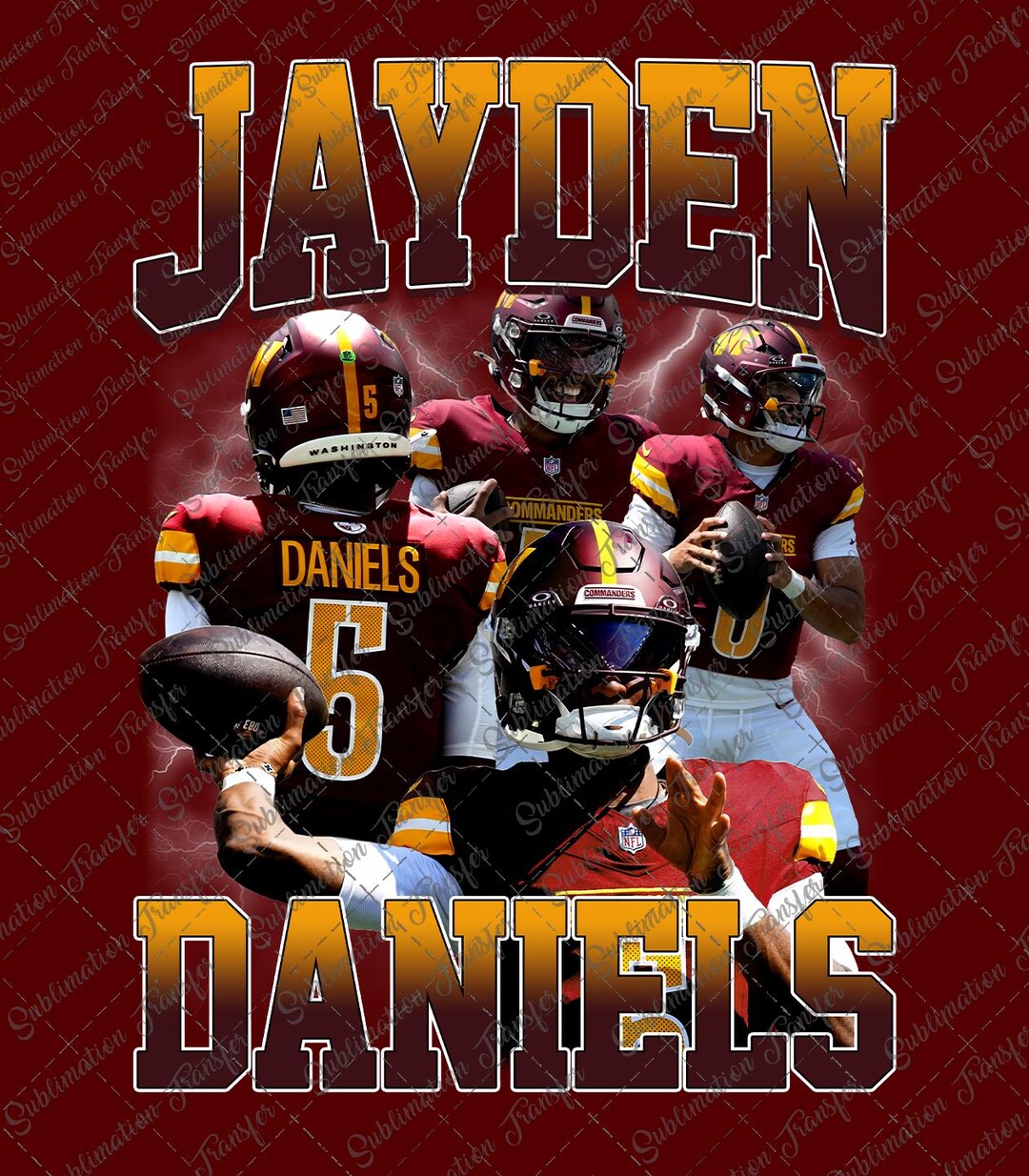 Jayden Daniels Bootleg PNG Design, Daniels Png, Washington Football ...