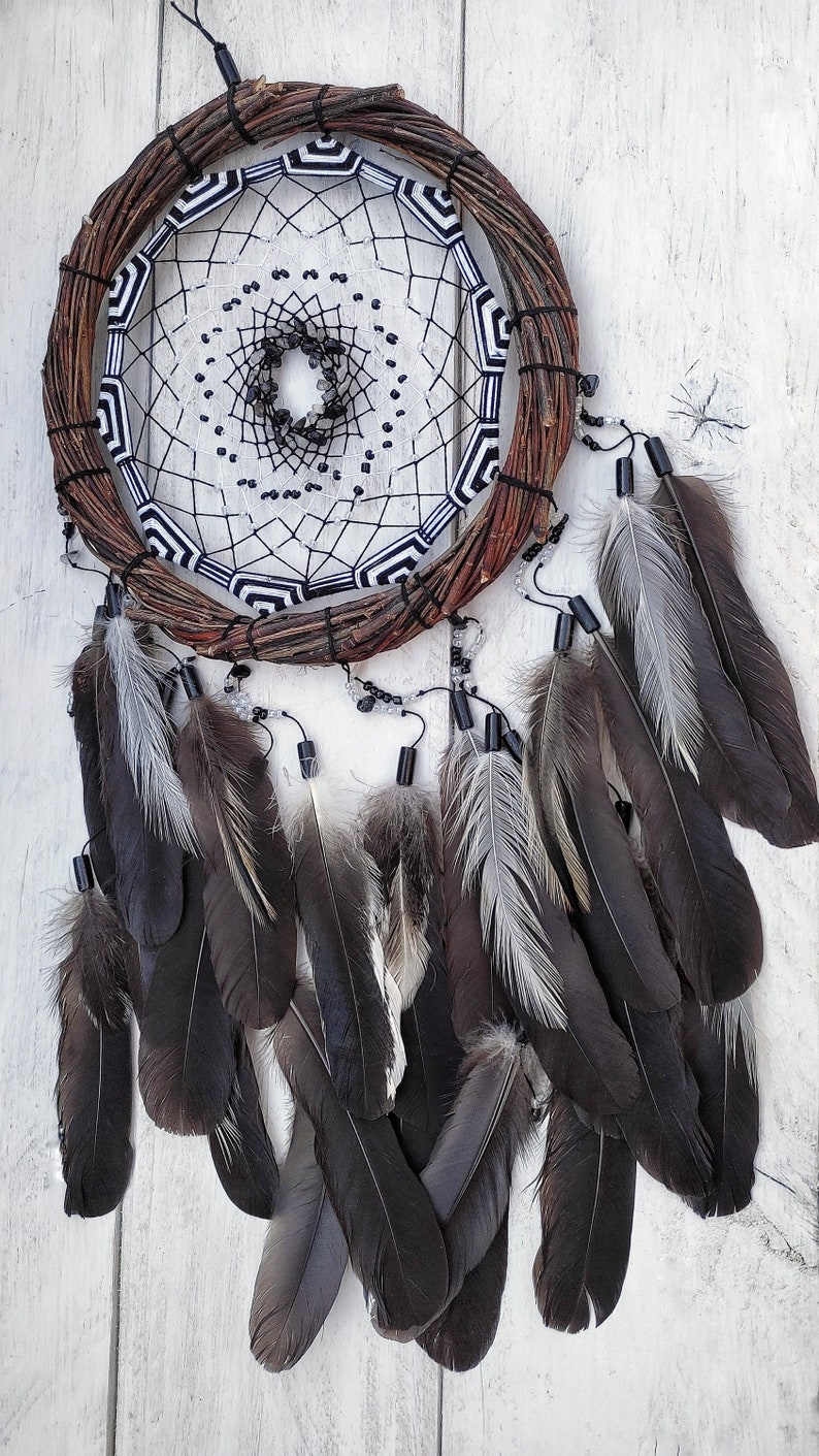 Authentic Large Dream Catcher in Native Cherokee Style, Crystal ...