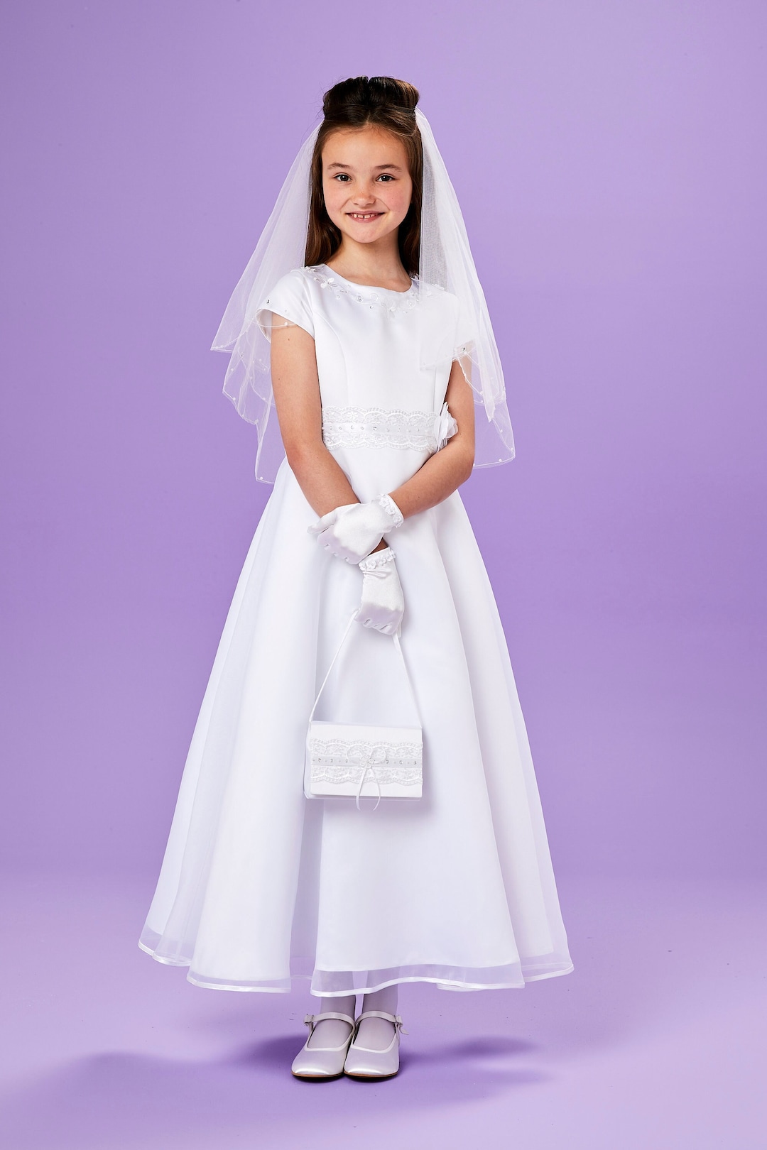 Una White Cap Sleeve Holy Communion Dress - Etsy