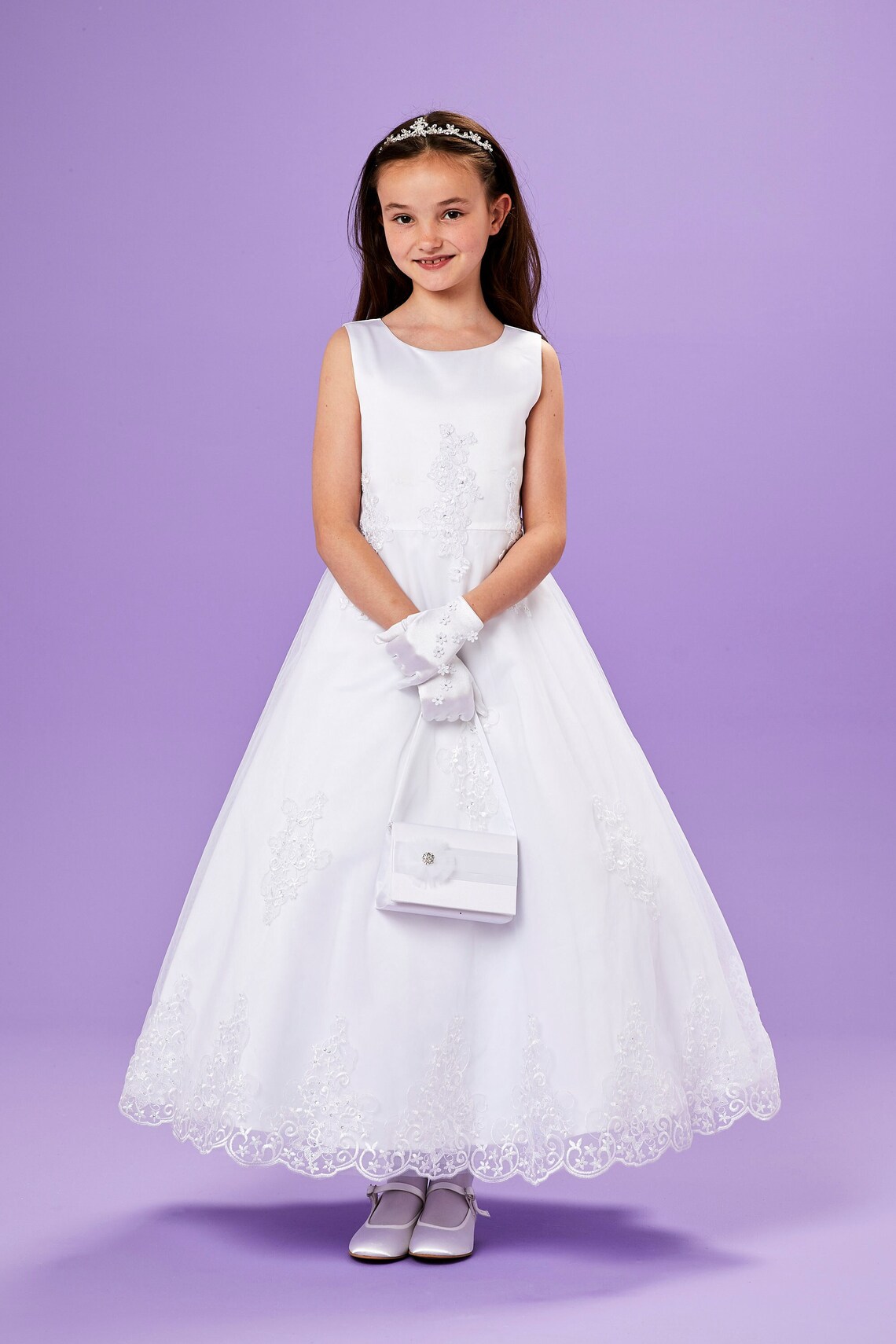 Erin Sleeveless Net Tulle Holy Communion Dress - Etsy