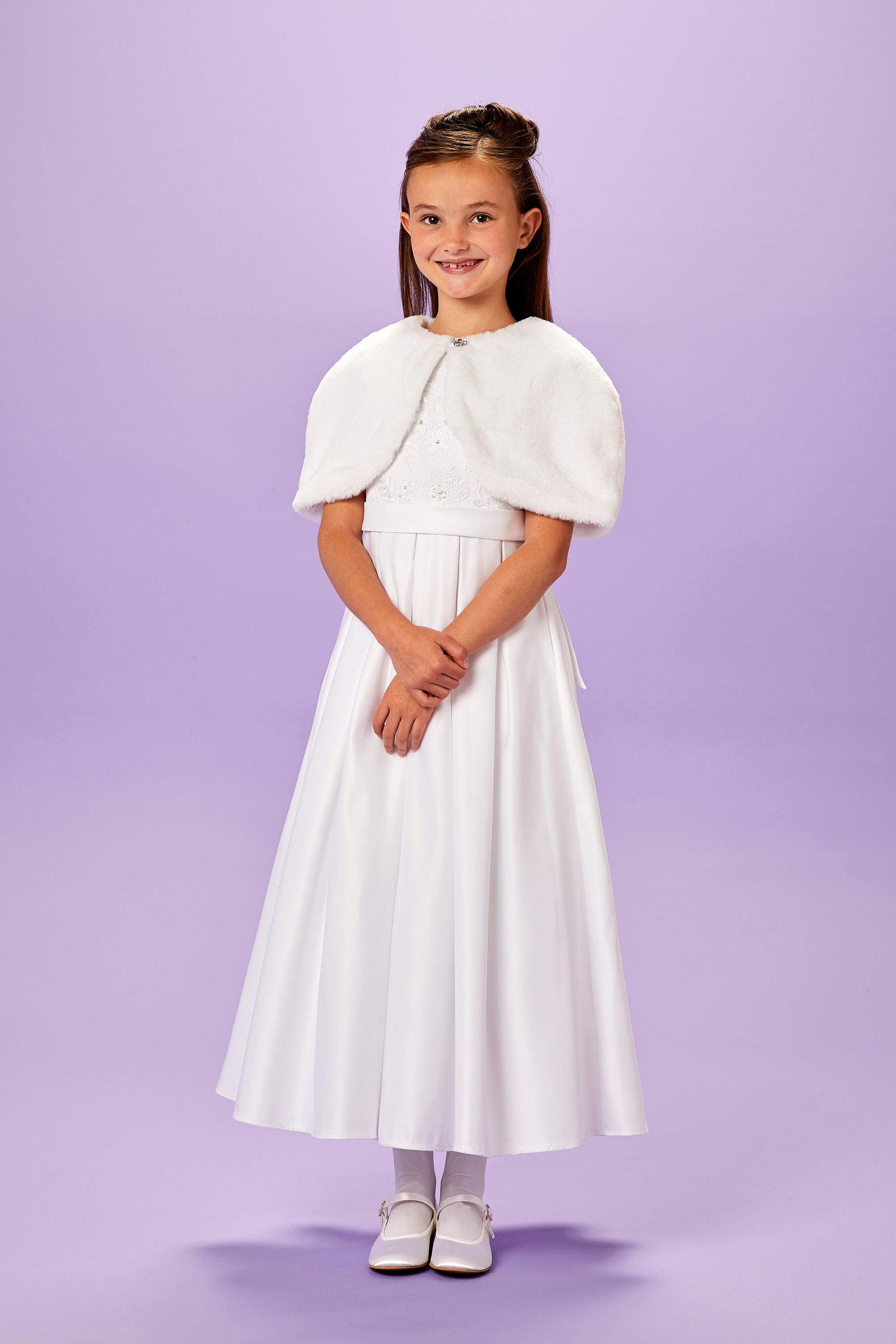 Beth White Faux Fur Holy Communion Cape | Etsy