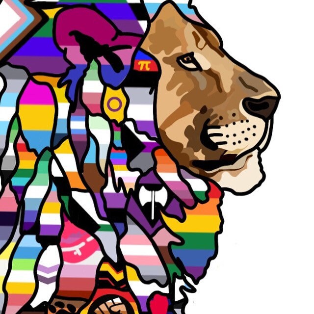 Pride Lion Print. Pride Vector Art Illustration Available in Sizes A4 ...