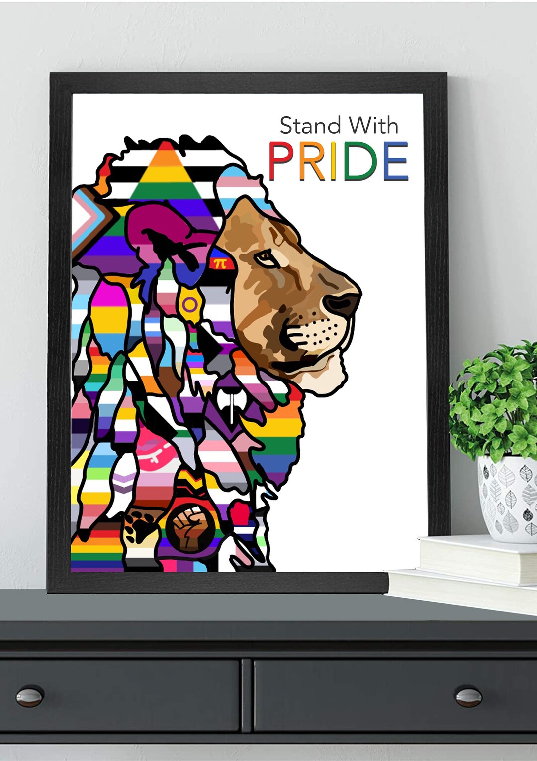 Pride Lion Print. Pride Vector Art Illustration Available in Sizes A4 ...