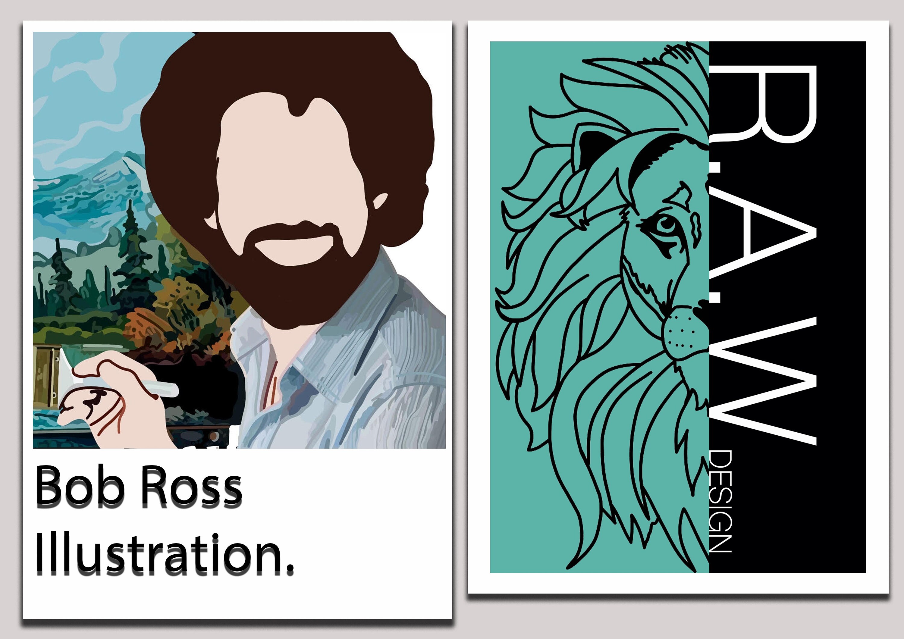 Bob Ross Print. Bob Ross Vector Portrait Art Available in Sizes A4, A3 ...