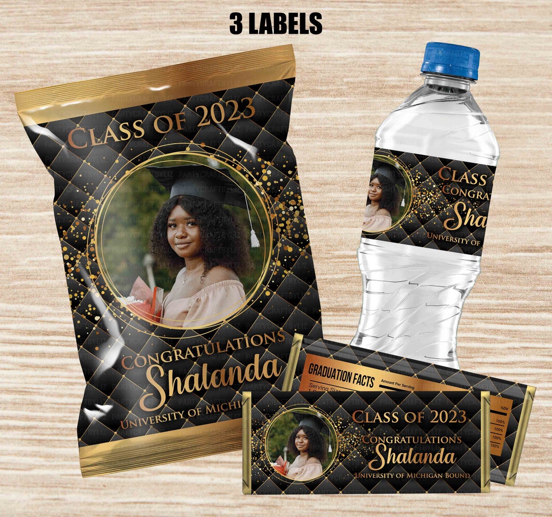 Graduation Custom Pary Set of 3 - Digital Labels - Etsy