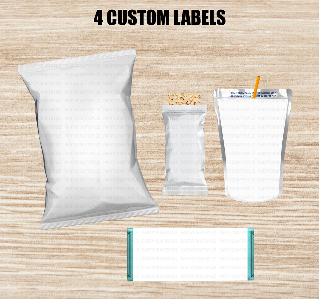 Custom Party Set of 4 - Digital Labels for Your Party Favors - Etsy
