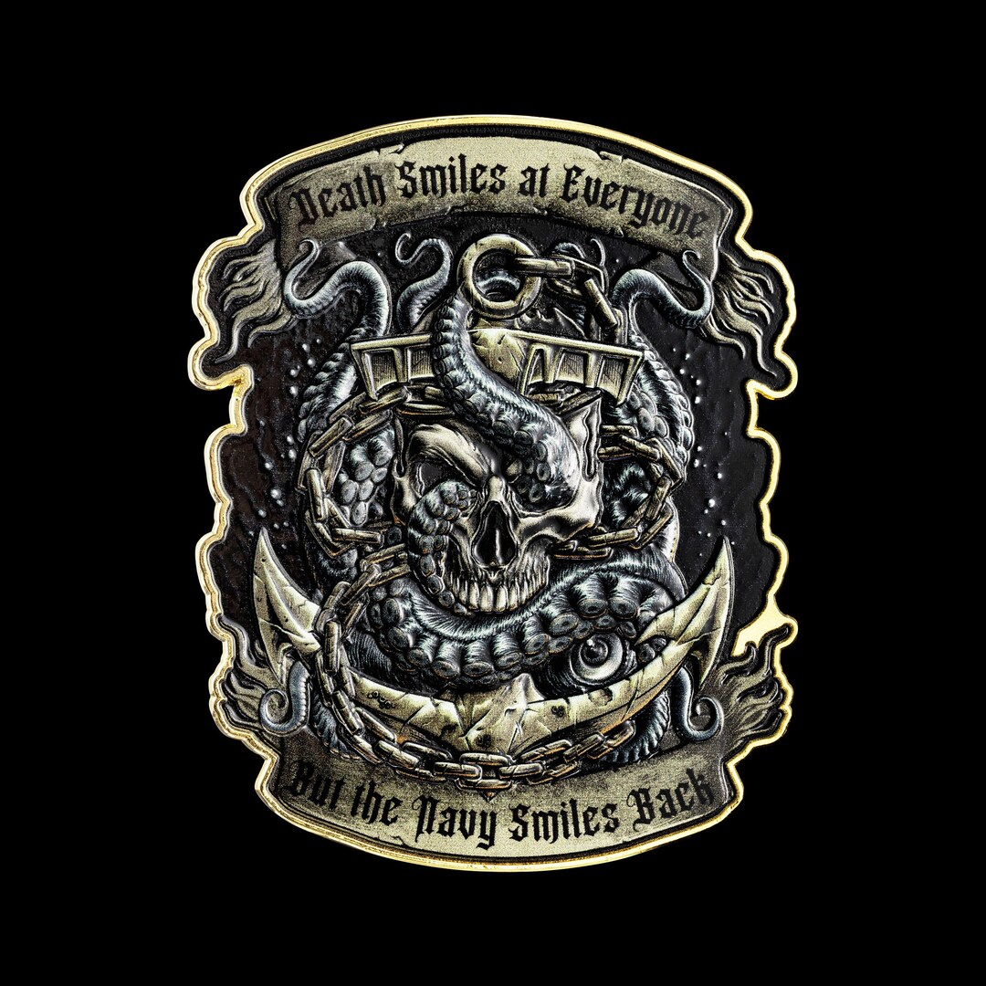 Navy Death Smiles at Everyone - Large - Etsy