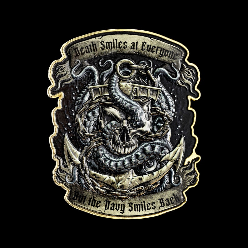 Navy Death Smiles at Everyone - Large - Etsy