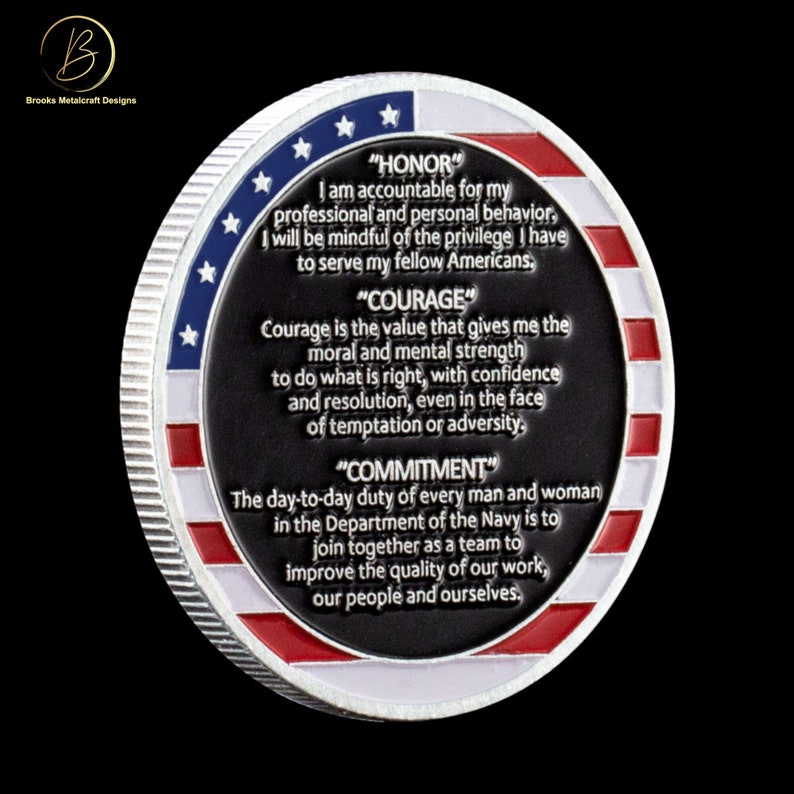 Navy Core Values Challenge Coin - Etsy
