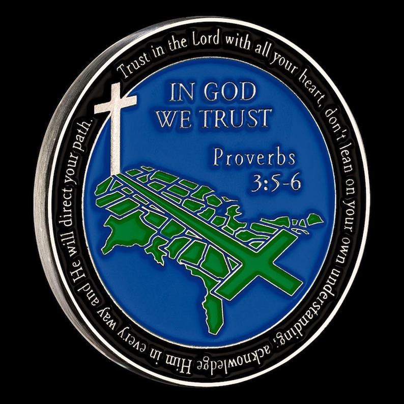 3d Antique Silver - One Nation Under God - in God We Trust - Psalm 33: ...