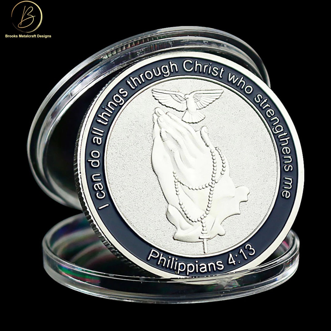 Christian Cross Psalm 120-1 and Philippians 1-13 Challenge Coin - Etsy