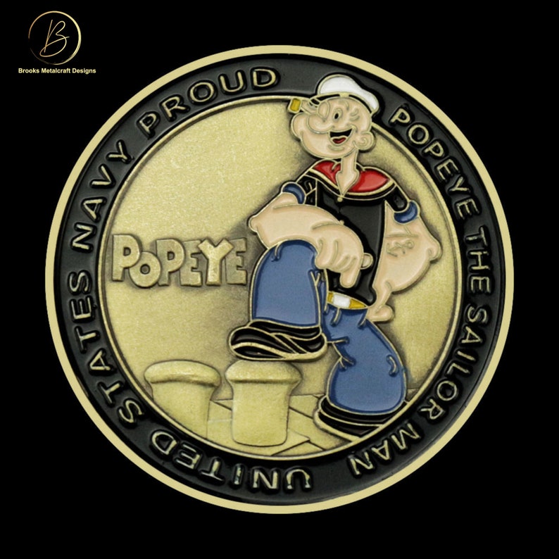 US Navy Popeye the Sailor Man Challenge Coin - Etsy