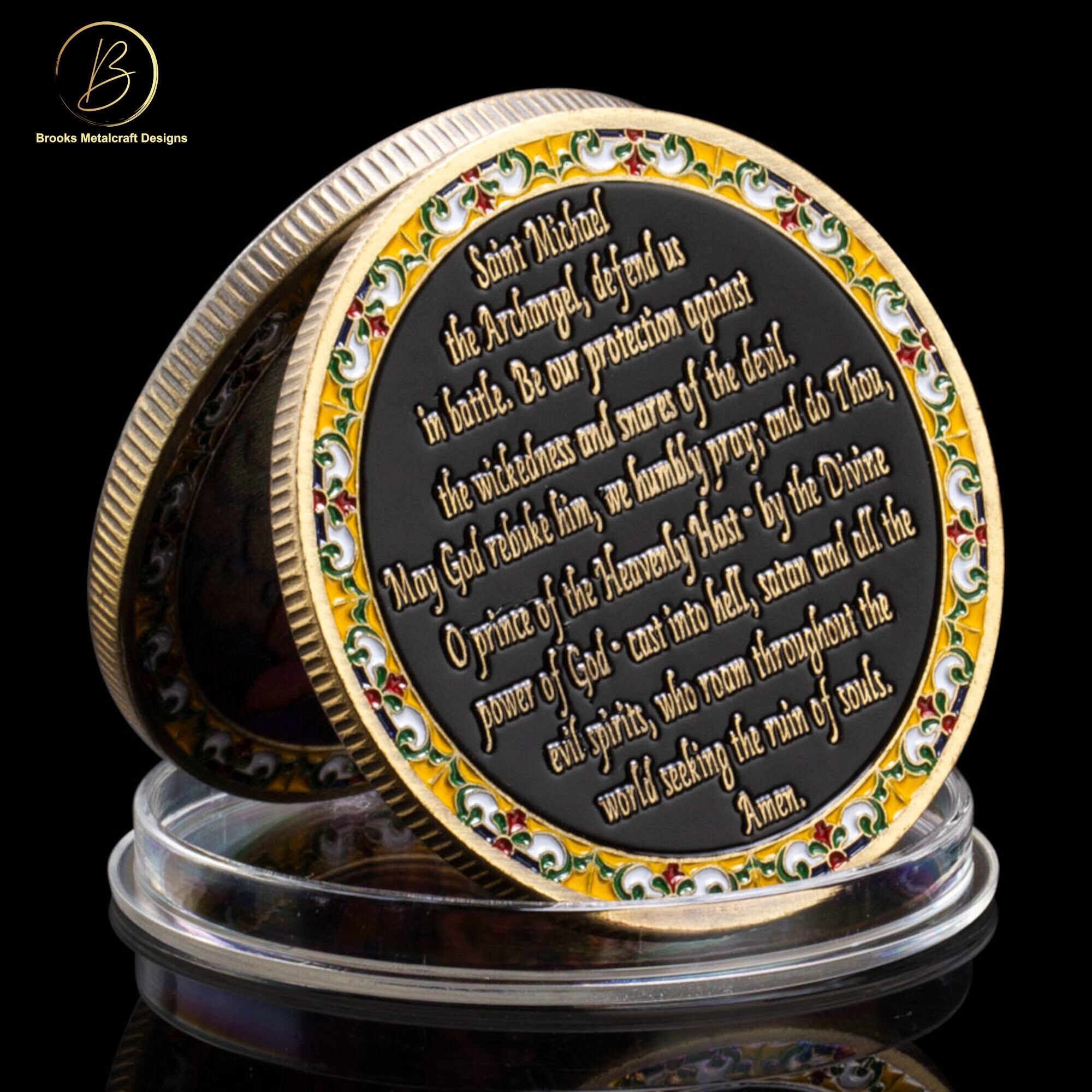 Christian St Michael Prayer Gold Challenge Coin - Etsy