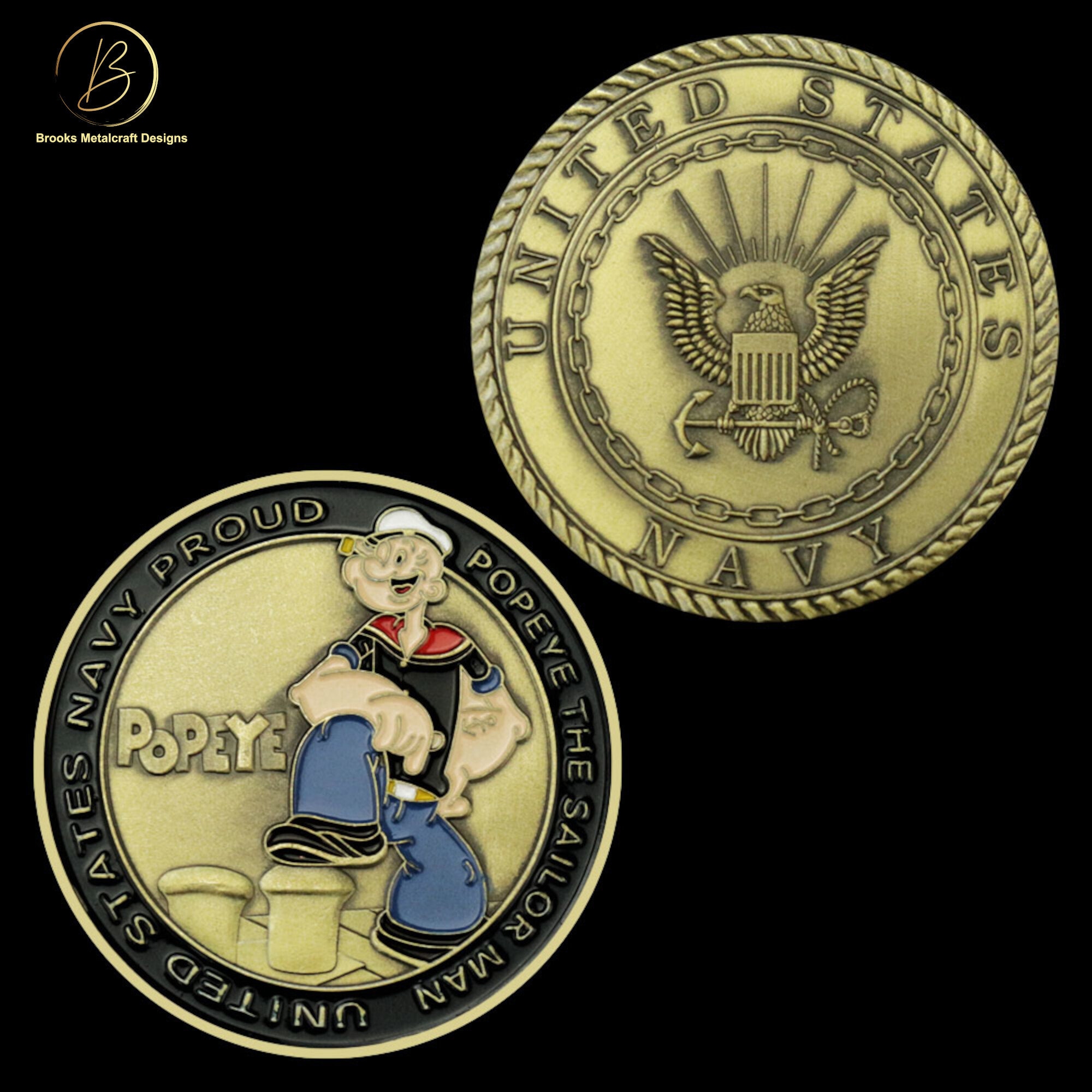 US Navy Popeye the Sailor Man Challenge Coin - Etsy