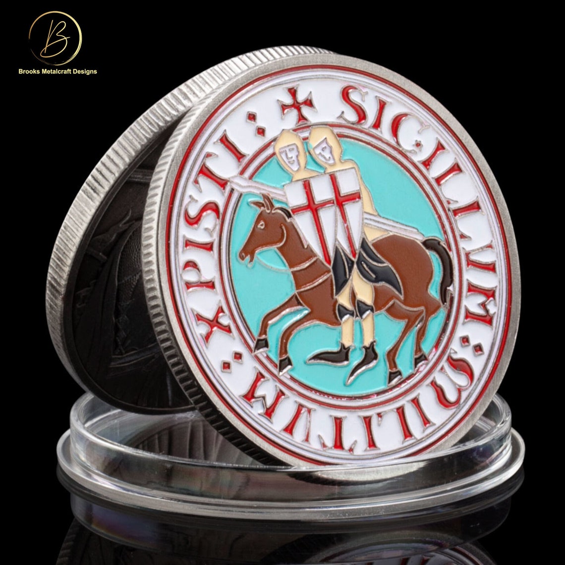 Knights Templar Swinging Sword Antique Silver Challenge Coin - Etsy