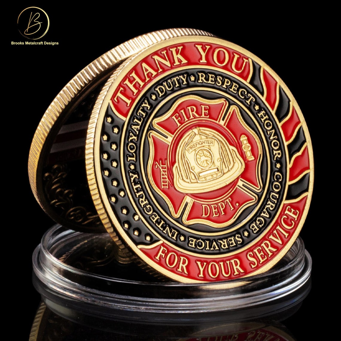 Fire Department Thank You for Your Service Challenge Coin - Etsy
