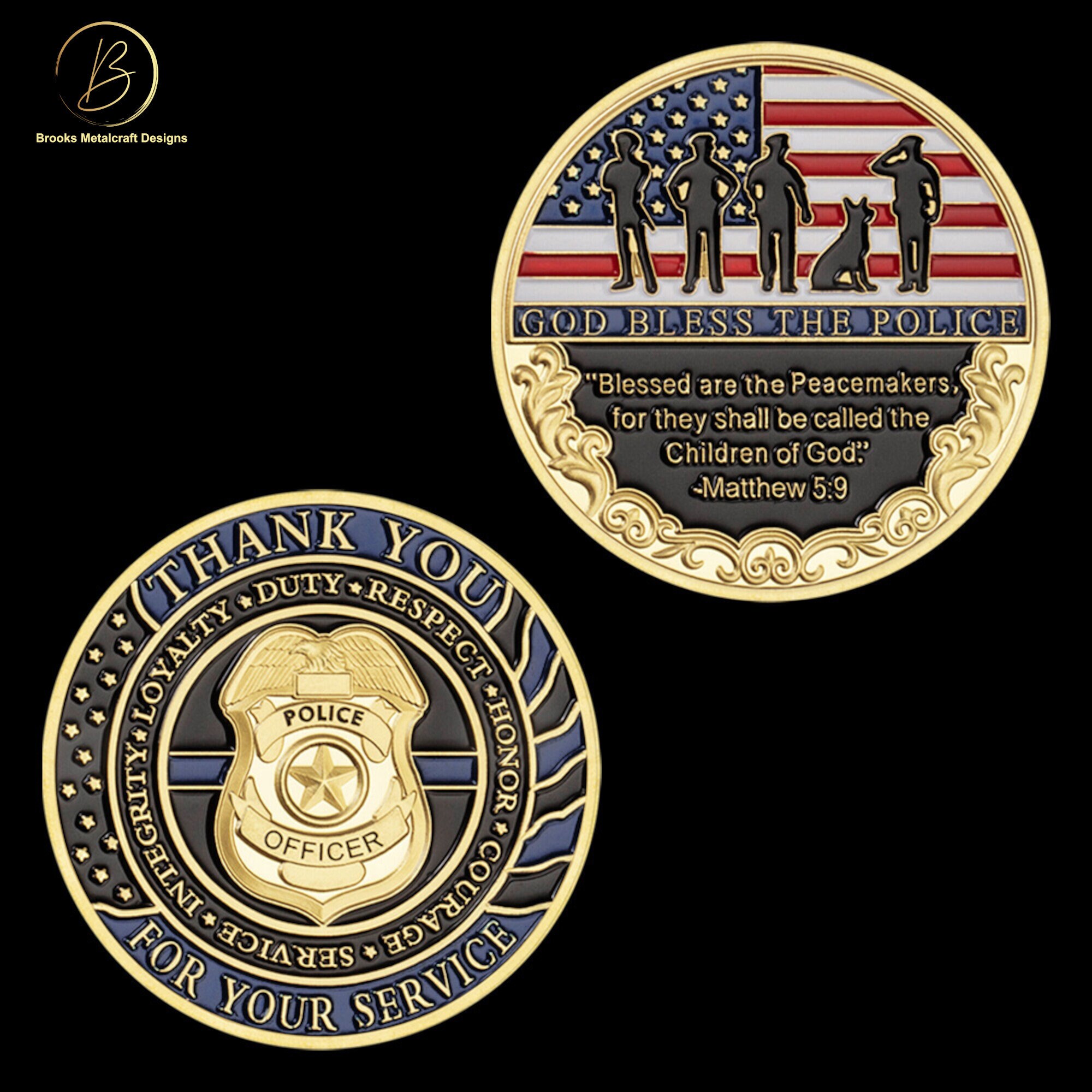 Police Thank You for Your Service Challenge Coin - Etsy