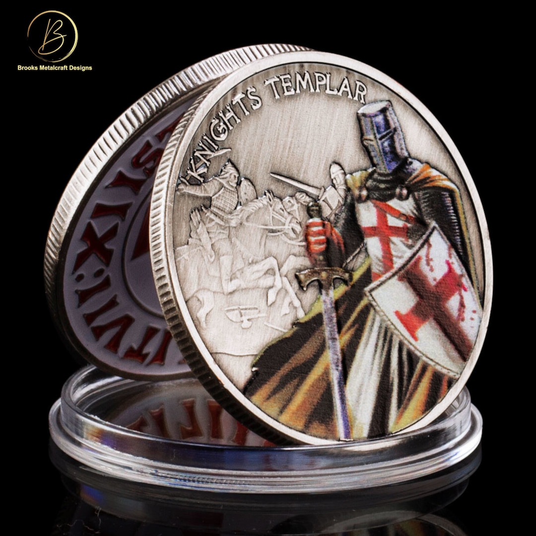 Knights Templar Colorized Front Antique Silver Challenge Coin - Etsy