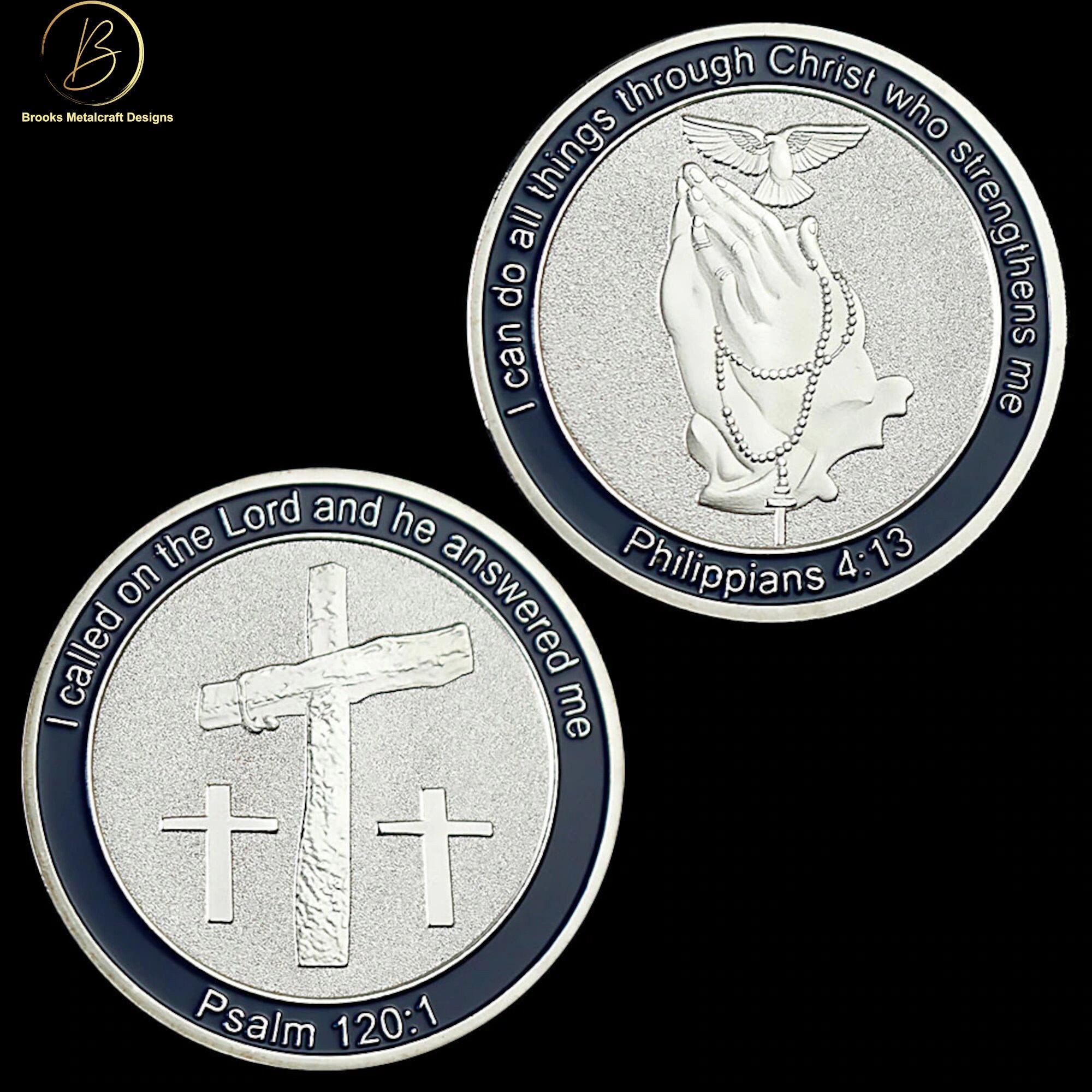 Christian Cross Psalm 120-1 and Philippians 1-13 Challenge Coin - Etsy