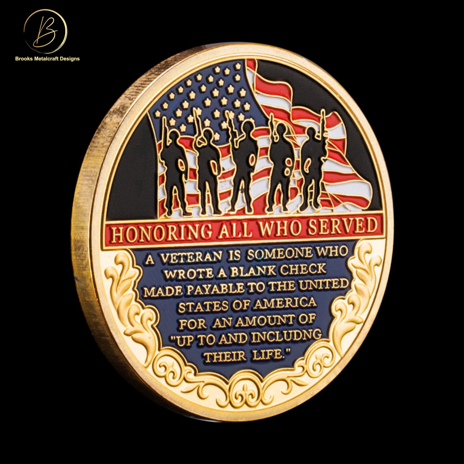 Military Thank You for Your Service Gold Challenge Coin - Etsy