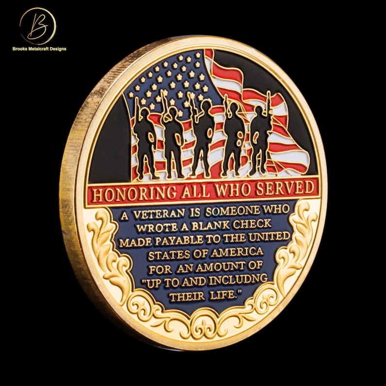 Military Thank You for Your Service Gold Challenge Coin - Etsy