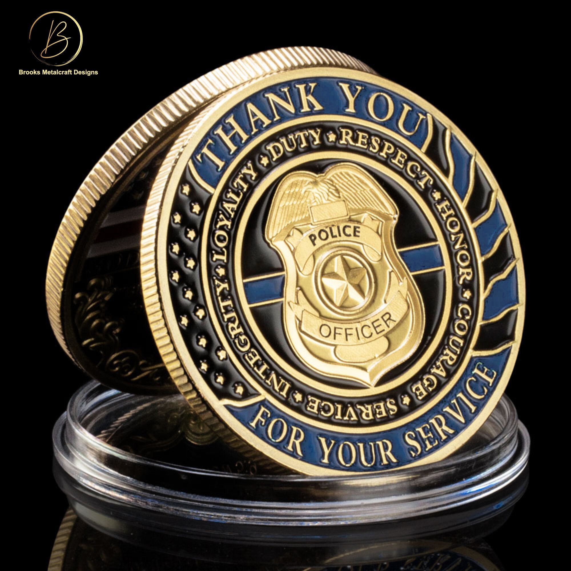 Police Thank You for Your Service Challenge Coin - Etsy