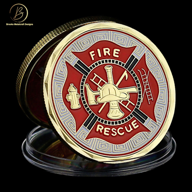 Fire Rescue Thin Red Line Challenge Coin - Etsy