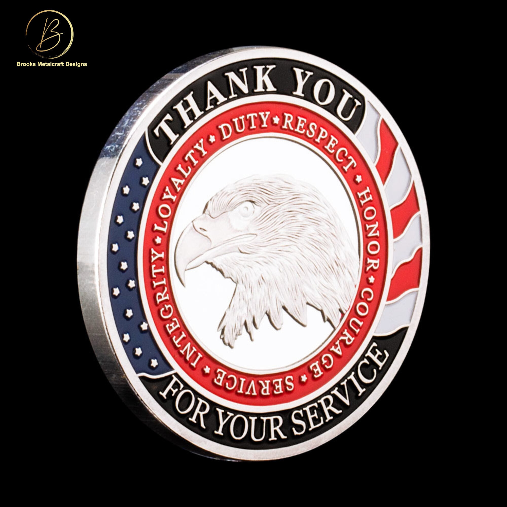 Military Thank You for Your Service Silver Challenge Coin - Etsy