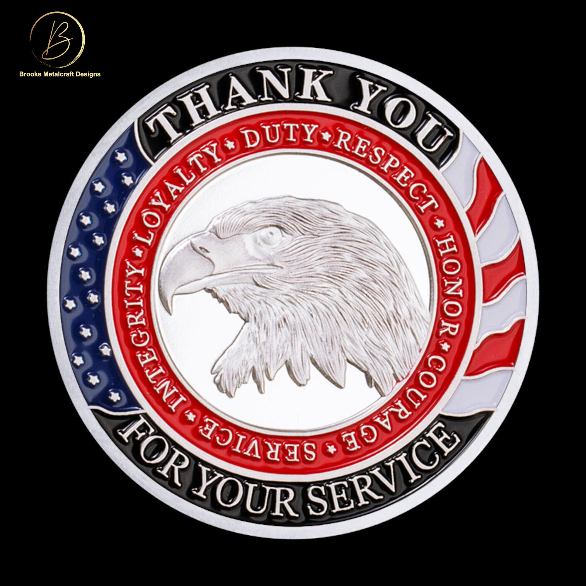 Military Thank You for Your Service Silver Challenge Coin - Etsy