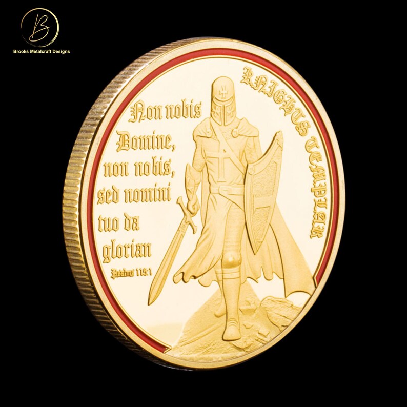Knights Templar Latin Gold Challenge Coin - Etsy