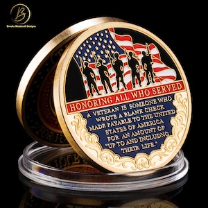 Military Thank You for Your Service Gold Challenge Coin - Etsy