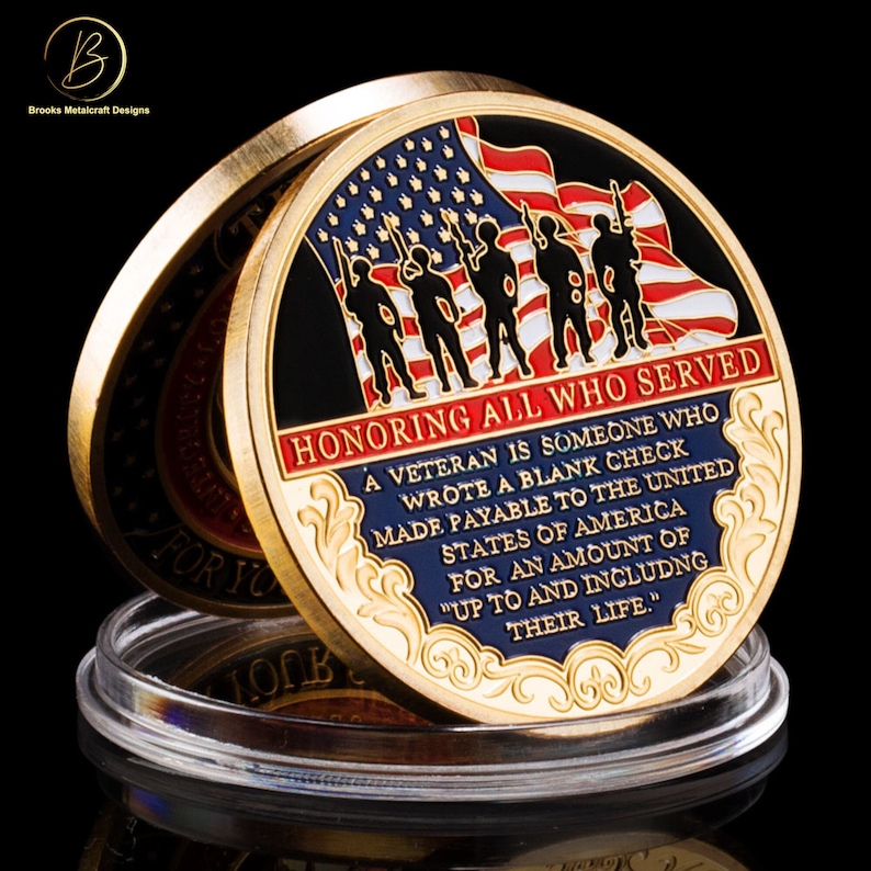 Military Thank You for Your Service Gold Challenge Coin - Etsy